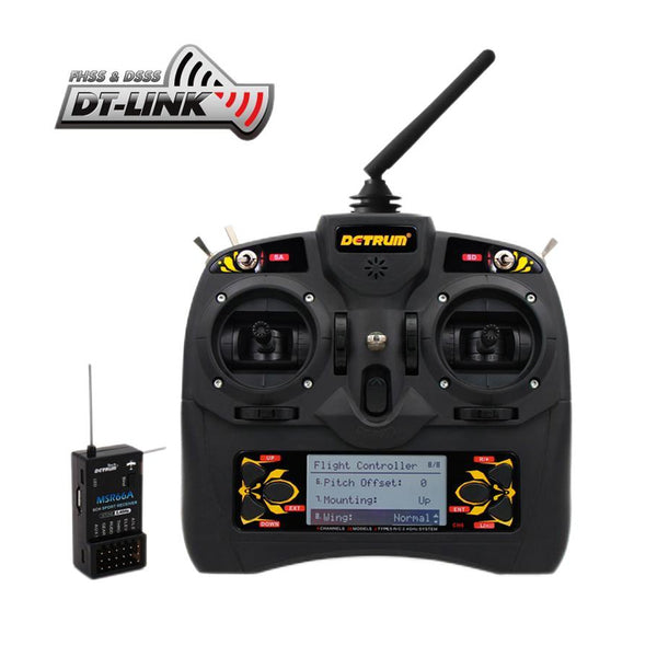 Detrum Transmitter, Receiver, Flight Controller, Slimulator