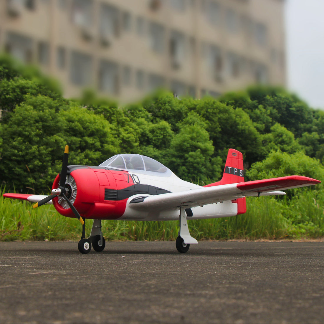 Dynam T-28 Trojan V2 Red 4S RC Warbird 1300mm w/ Flaps