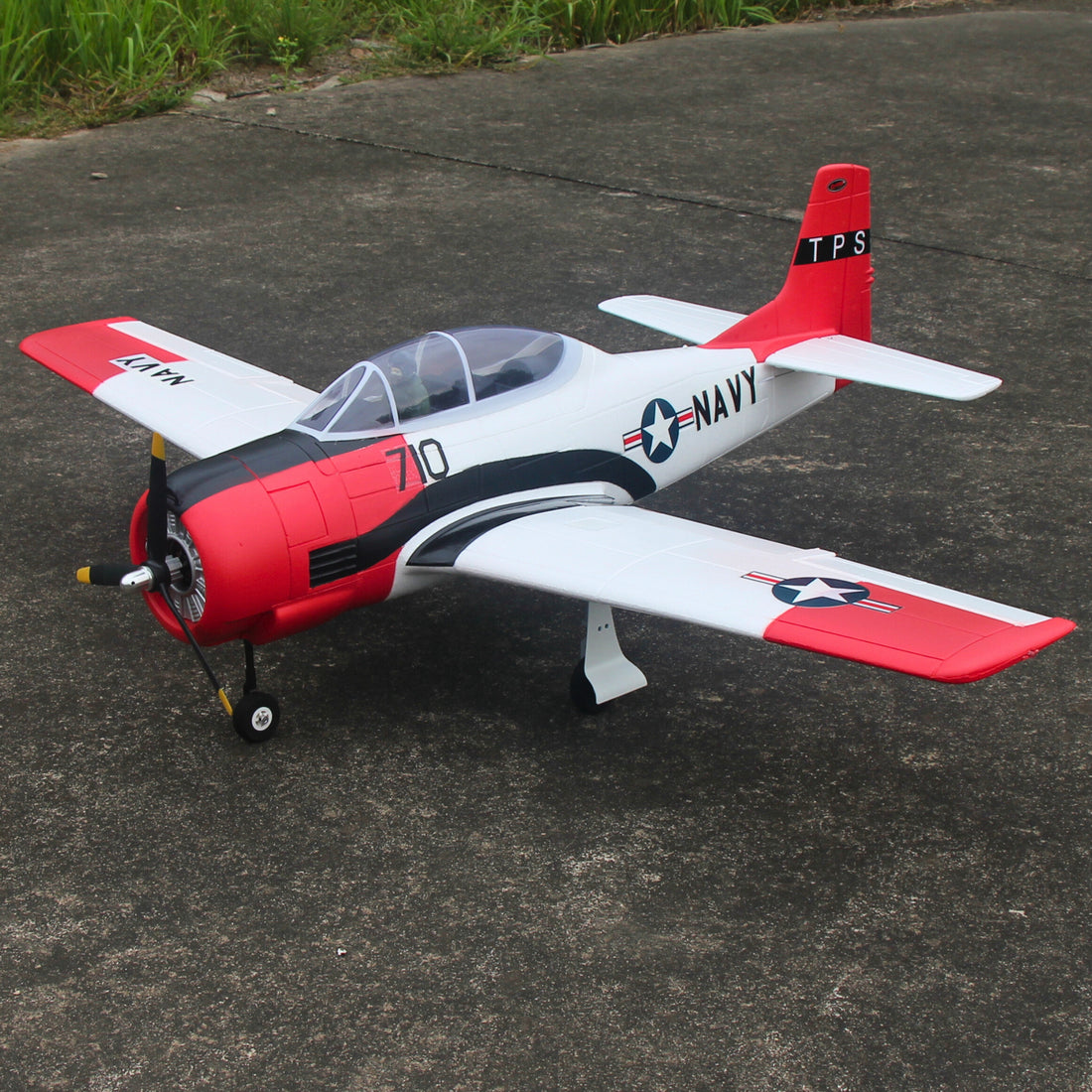 Dynam T-28 Trojan V2 Red 4S RC Warbird 1300mm w/ Flaps
