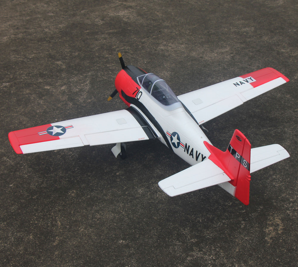 Dynam T-28 Trojan V2 Red 4S RC Warbird 1300mm w/ Flaps