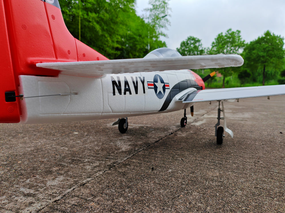 Dynam T-28 Trojan V2 Red 4S RC Warbird 1300mm w/ Flaps