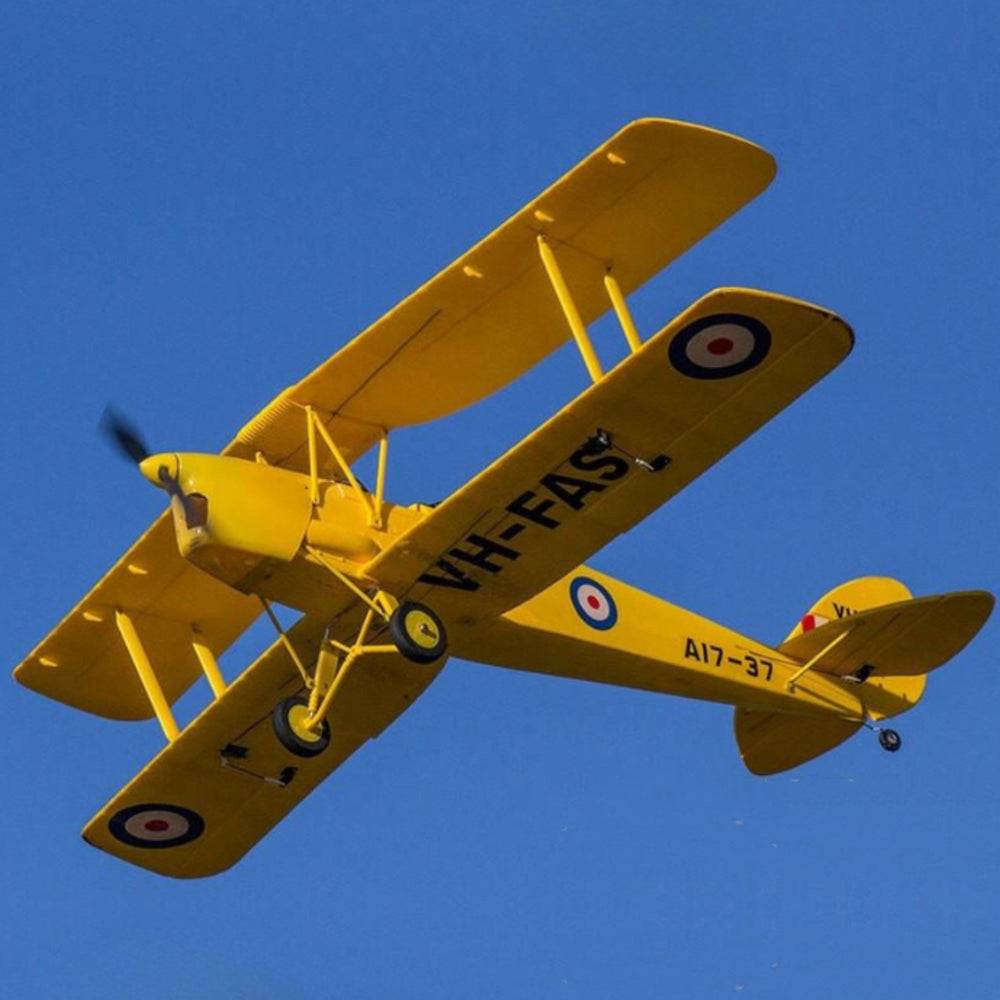 Dynam Tiger Moth DH. 82 V2 Yellow 4S RC Biplane 1300mm