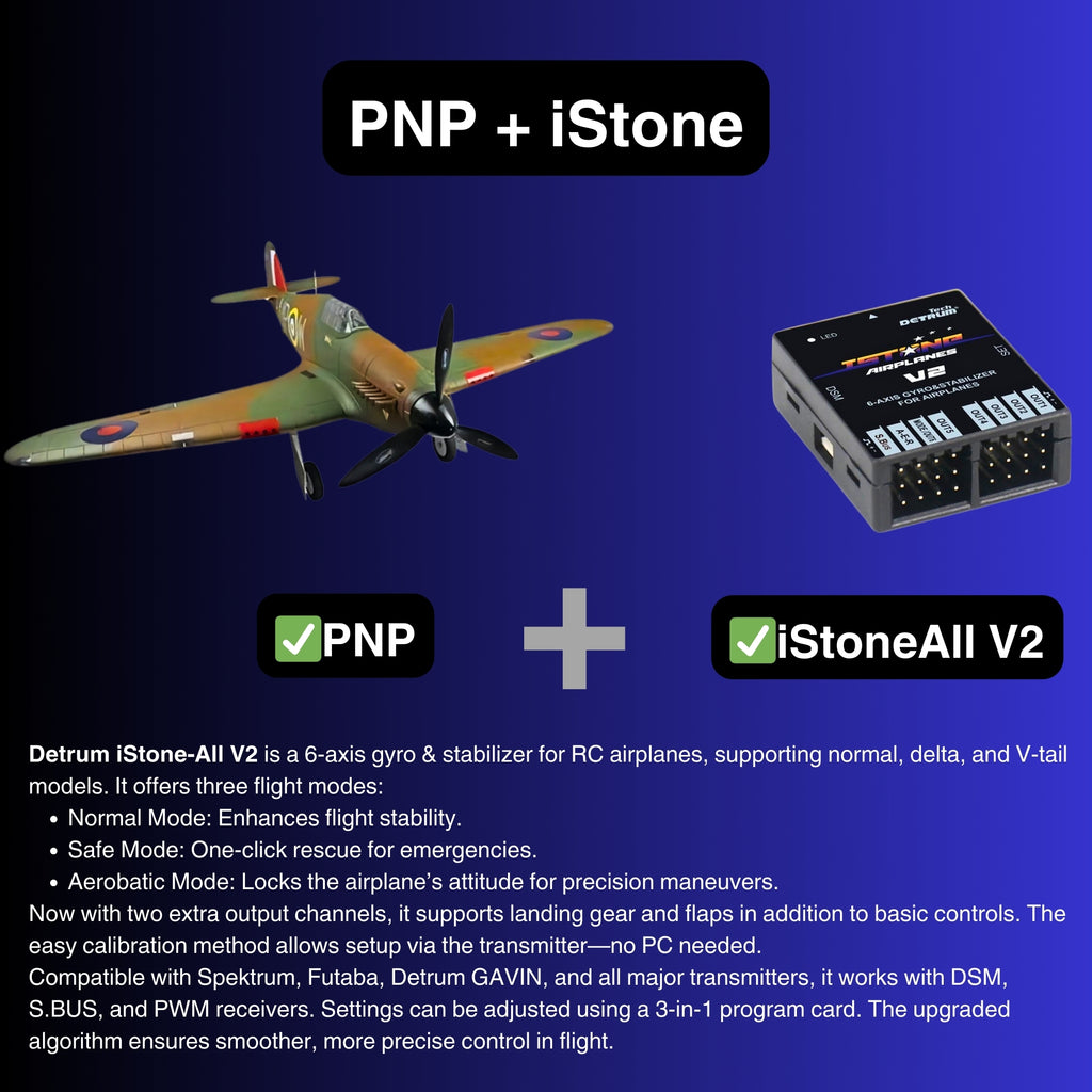 Dynam Hawker Hurricane V2 4S RC Warbird 1.25m w/ Flaps