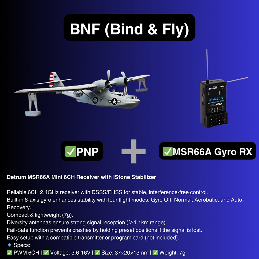 Dynam PBY Catalina V2 Grey Twin Engine Float Plane 1500mm