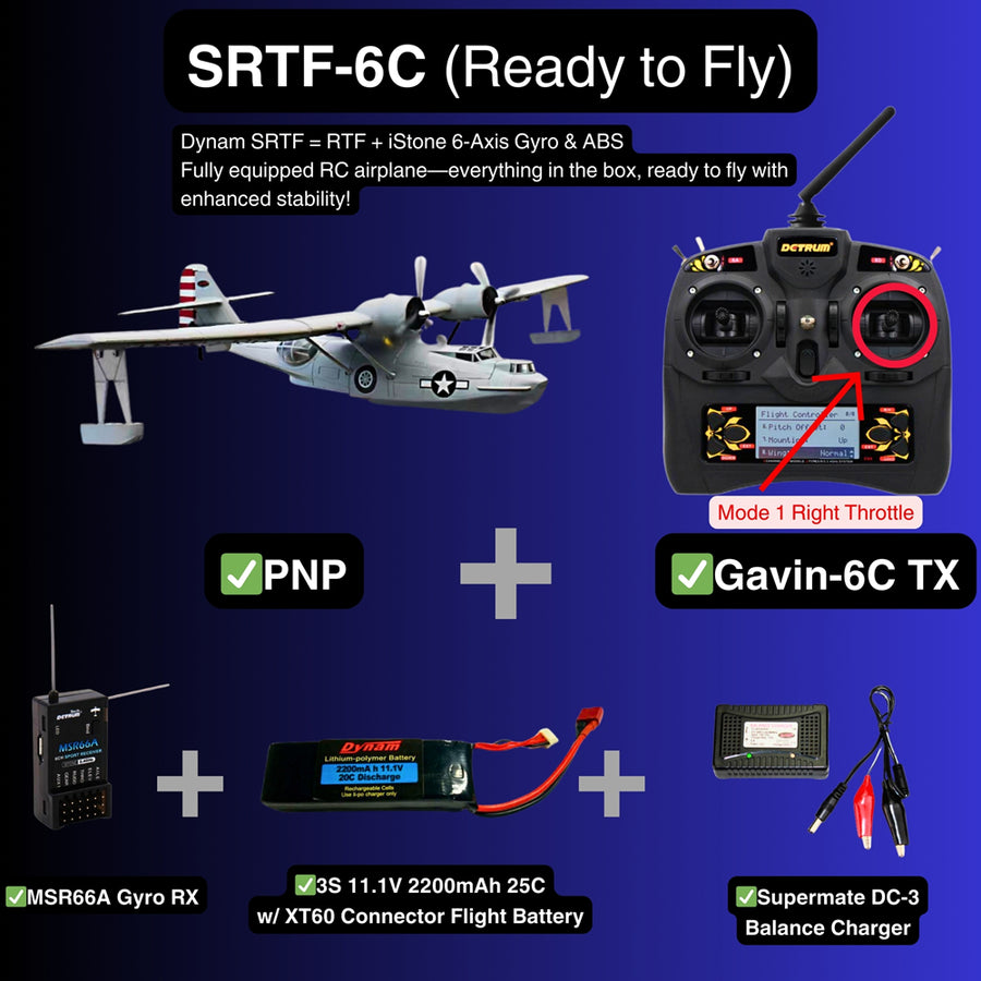 Dynam PBY Catalina V2 Grey Twin Engine Float Plane 1500mm