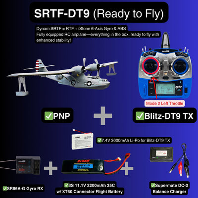 Dynam PBY Catalina V2 Grey Twin Engine Float Plane 1500mm