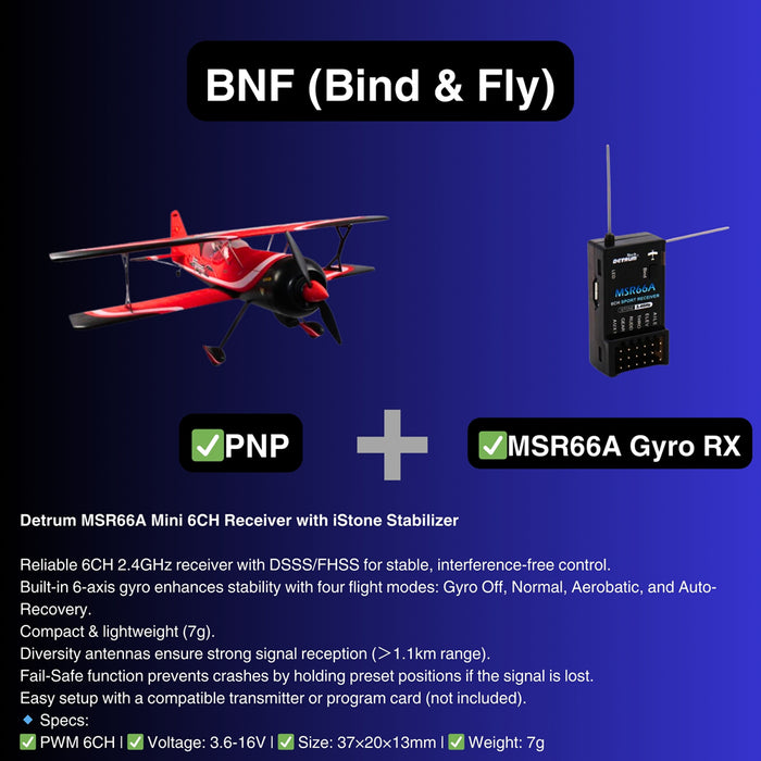 Dynam Pitts Python Red 4S RC 3D Aerobatic Sport Biplane