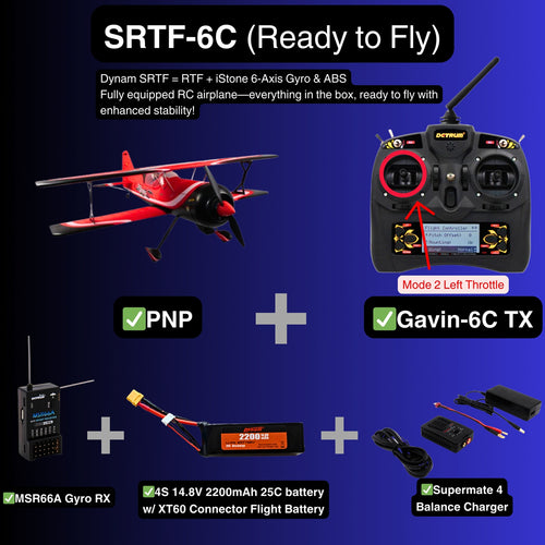 Dynam Pitts Python Red 4S RC 3D Aerobatic Sport Biplane