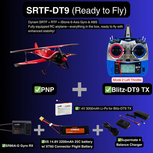 Dynam Pitts Python Red 4S RC 3D Aerobatic Sport Biplane