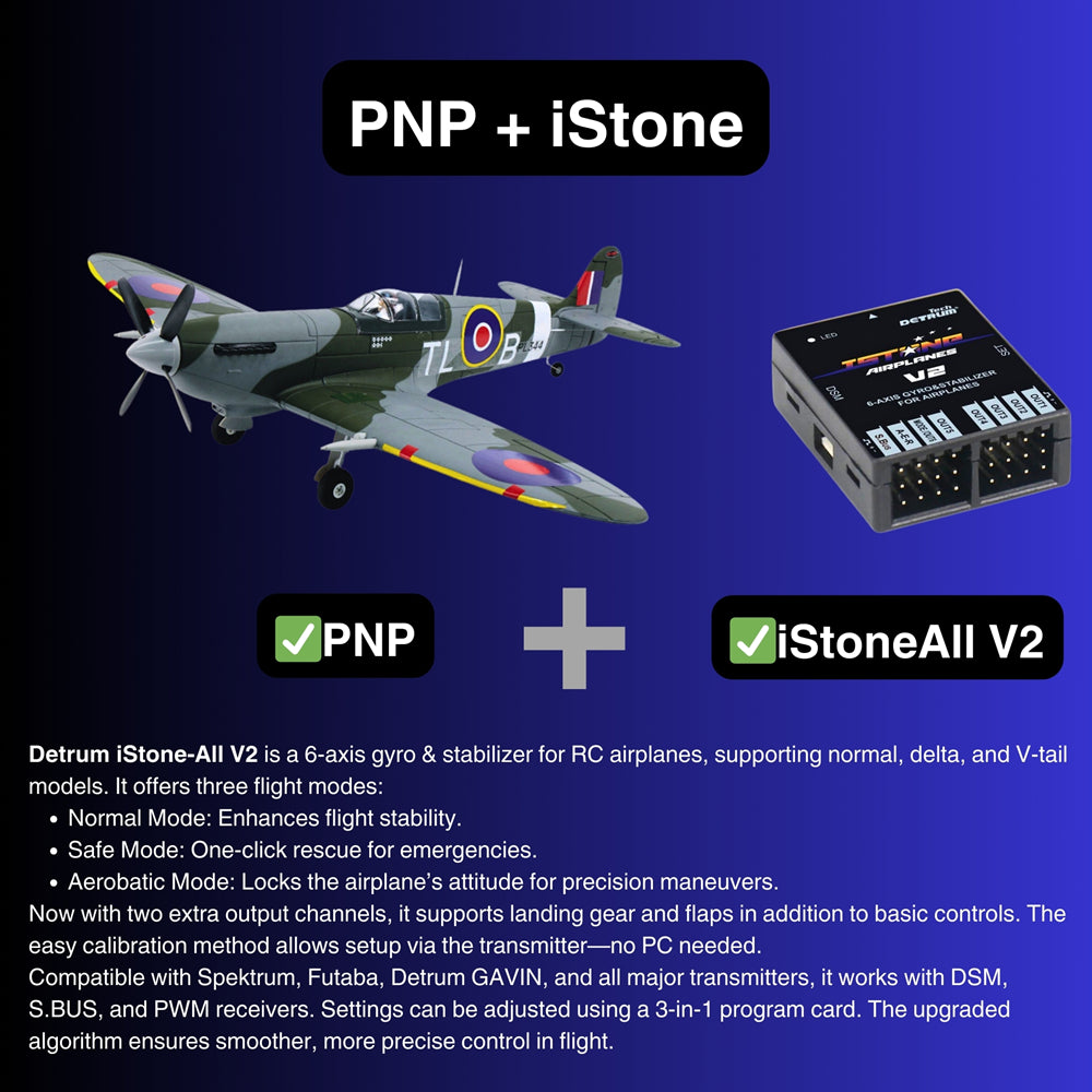 Dynam Supermarine Spitfire V3 RC Warbird 1200mm w/ Flaps