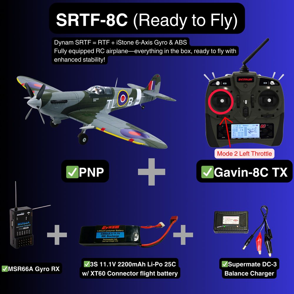 Dynam Supermarine Spitfire V3 RC Warbird 1200mm w/ Flaps