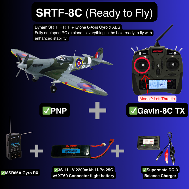 Dynam Supermarine Spitfire V3 RC Warbird 1200mm w/ Flaps