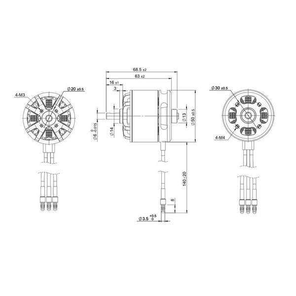 TomCat G46 5020-680KV Motor for 46 Glow Balsa EP Airplane